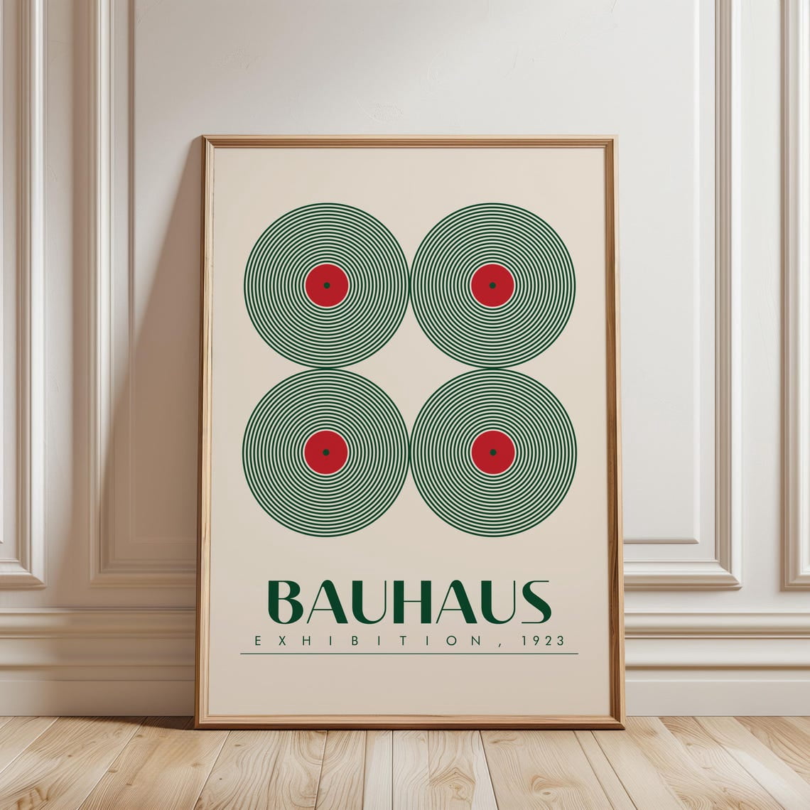 Bauhaus 1923 Exhibition Green Quadruple Concentric Circles Geometric ...