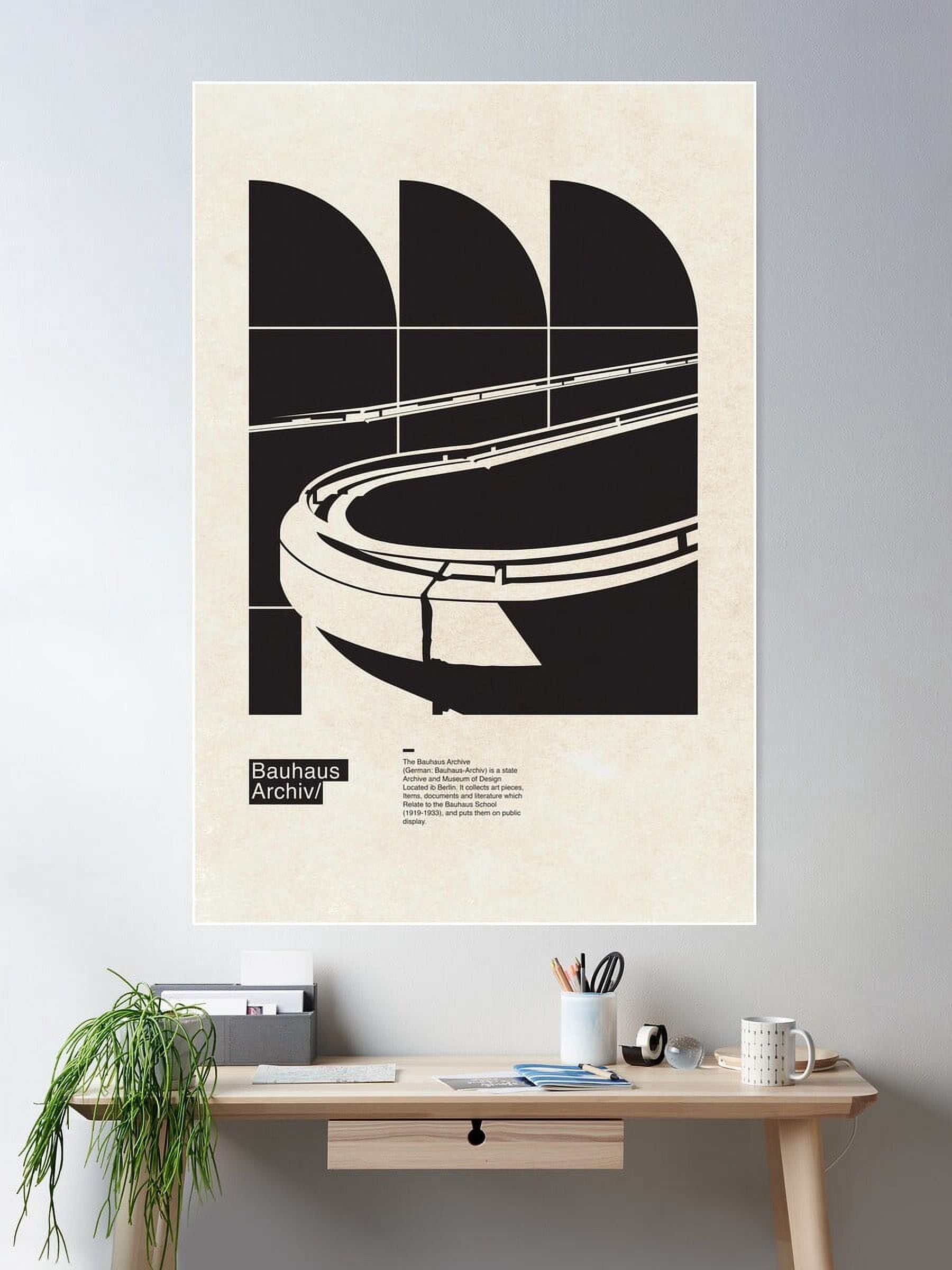 Bauhaus Archive Retro Poster Wall Art, Modern Wall Decor For Living ...
