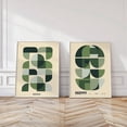 Bauhaus Art Print Set Green Geometric Mid-Century Modern Wall Decor Set ...