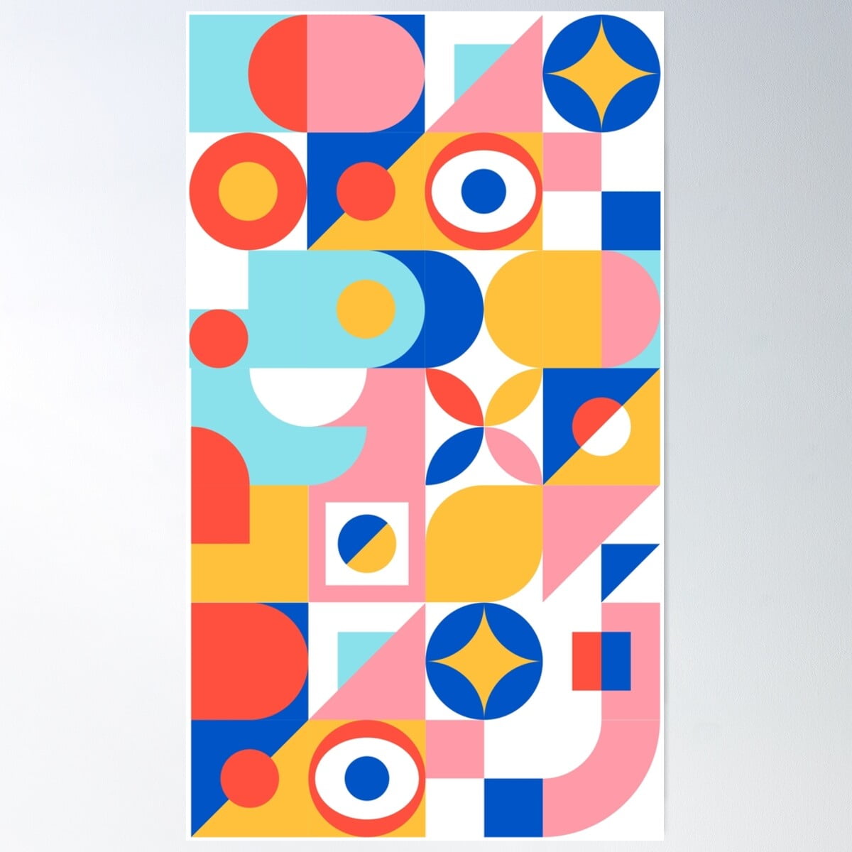 Bauhaus Basic Shapes Poster Wall Art, Modern Wall Decor For Living Room Bedroom, 12x18 UNFRAMED ...