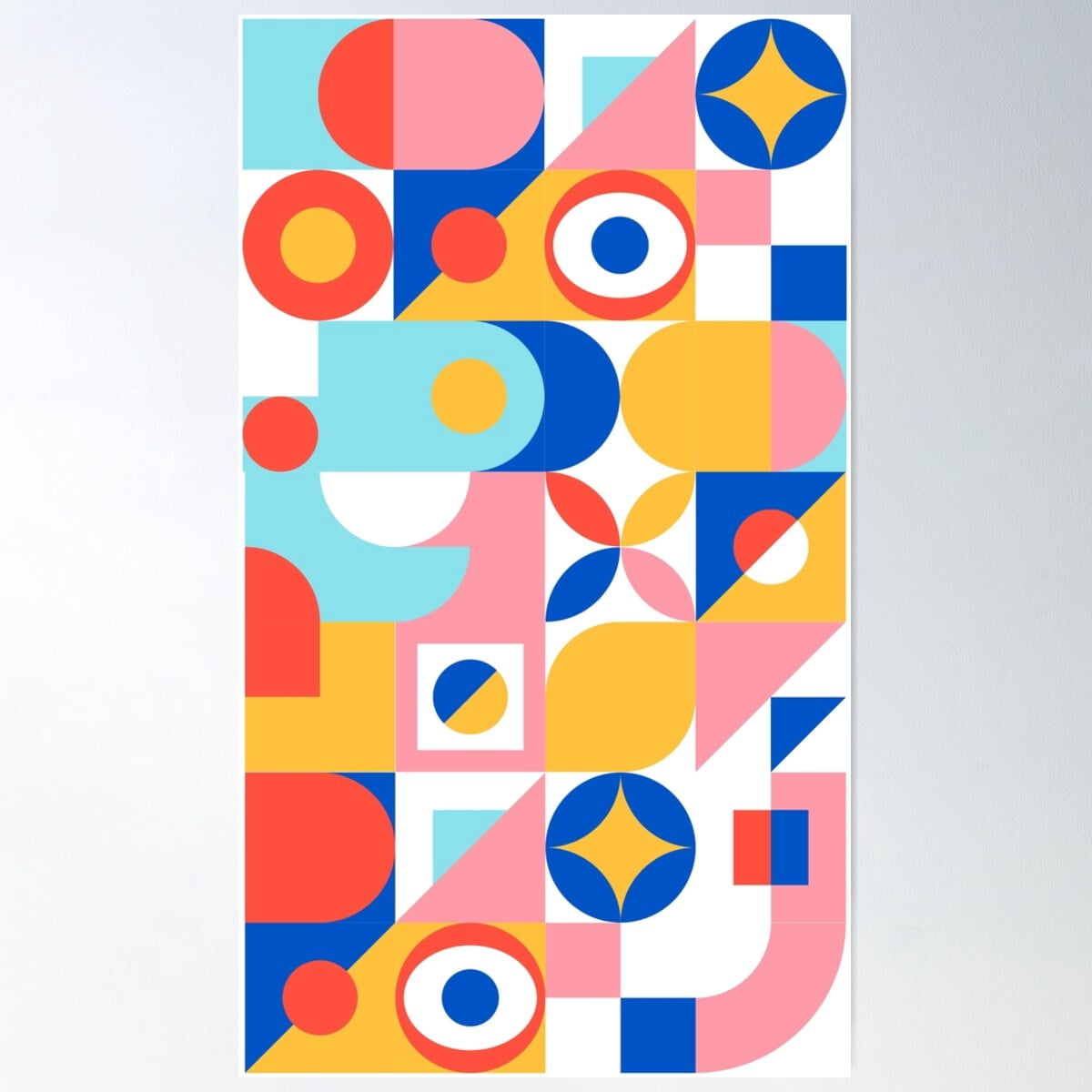Bauhaus Basic Shapes Poster Wall Art, Modern Wall Decor For Living Room ...