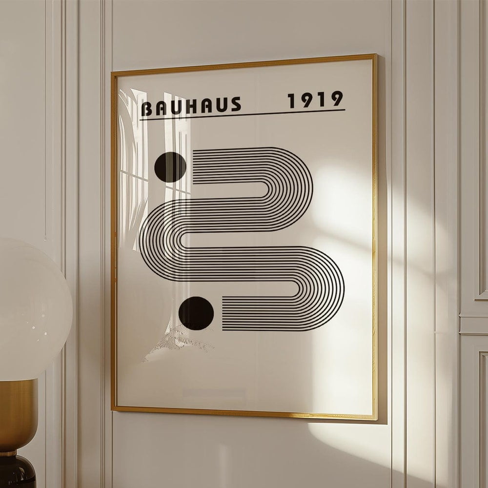 Bauhaus Black And White Geometric Wall Art Minimalist Abstract Poster ...