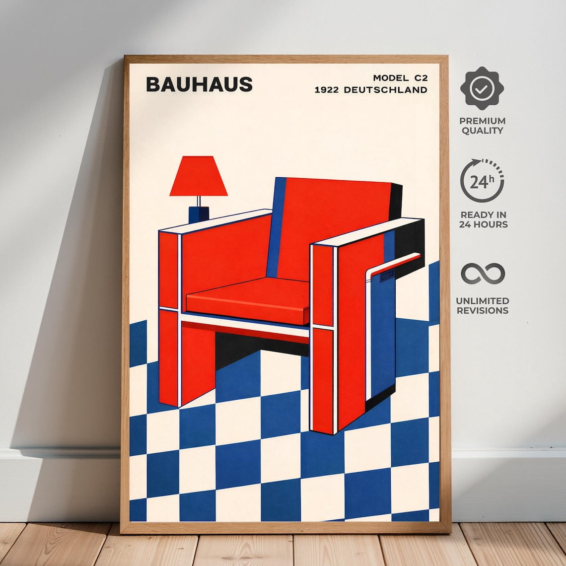 Bauhaus Chair Mid Century Modern Geometric Retro Interior Design Swiss ...