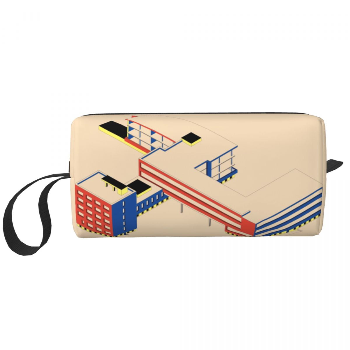 Bauhaus Color Block Geometric Line Modern Makeup Bag Women Travel ...