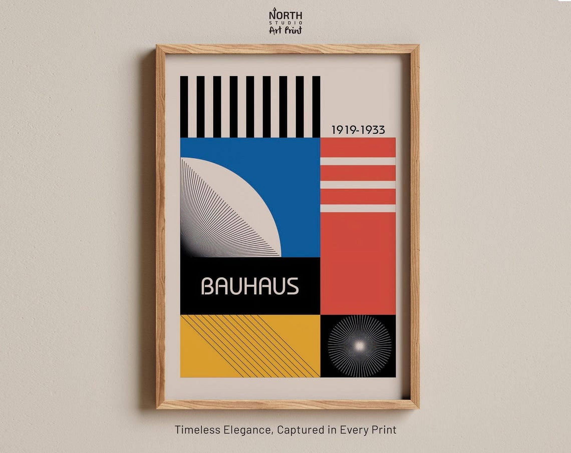 Bauhaus Colorful Modern Geometric Abstract Design Minimalist Wall Art ...