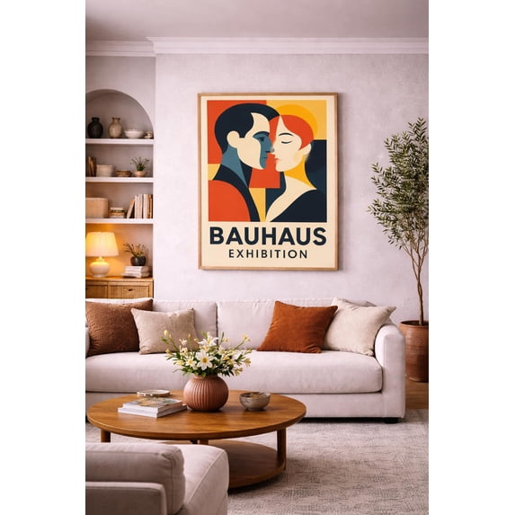 Bauhaus Couple Art Print Geometric Abstract Modernist Decor Home Decor ...