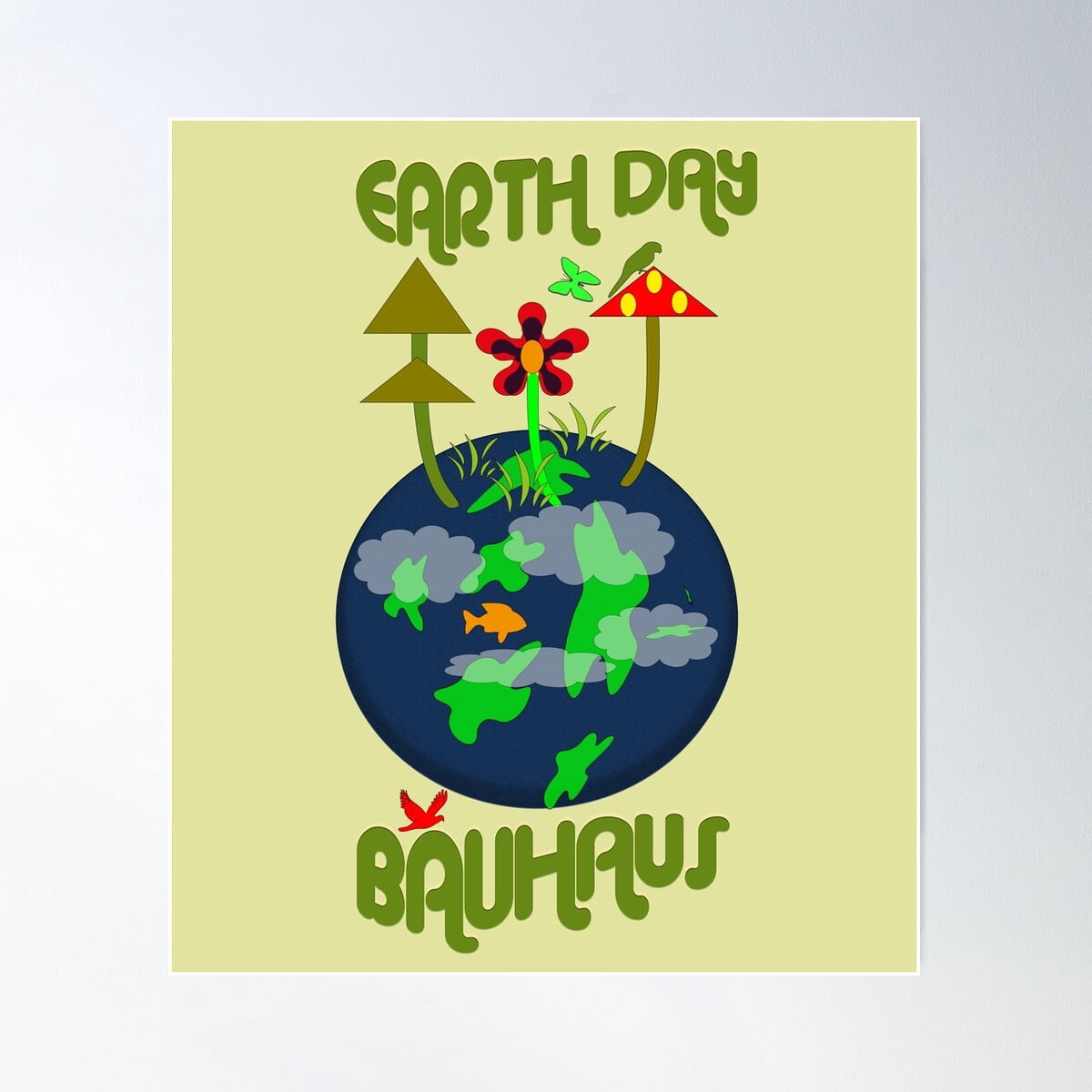 Bauhaus Earth Day Poster Wall Art, Modern Wall Decor For Living Room ...