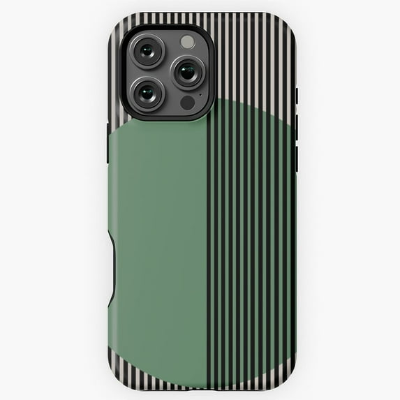 Bauhaus Exhibition Dark Green Circle Wall Art iPhone Tough Case 17 to ...