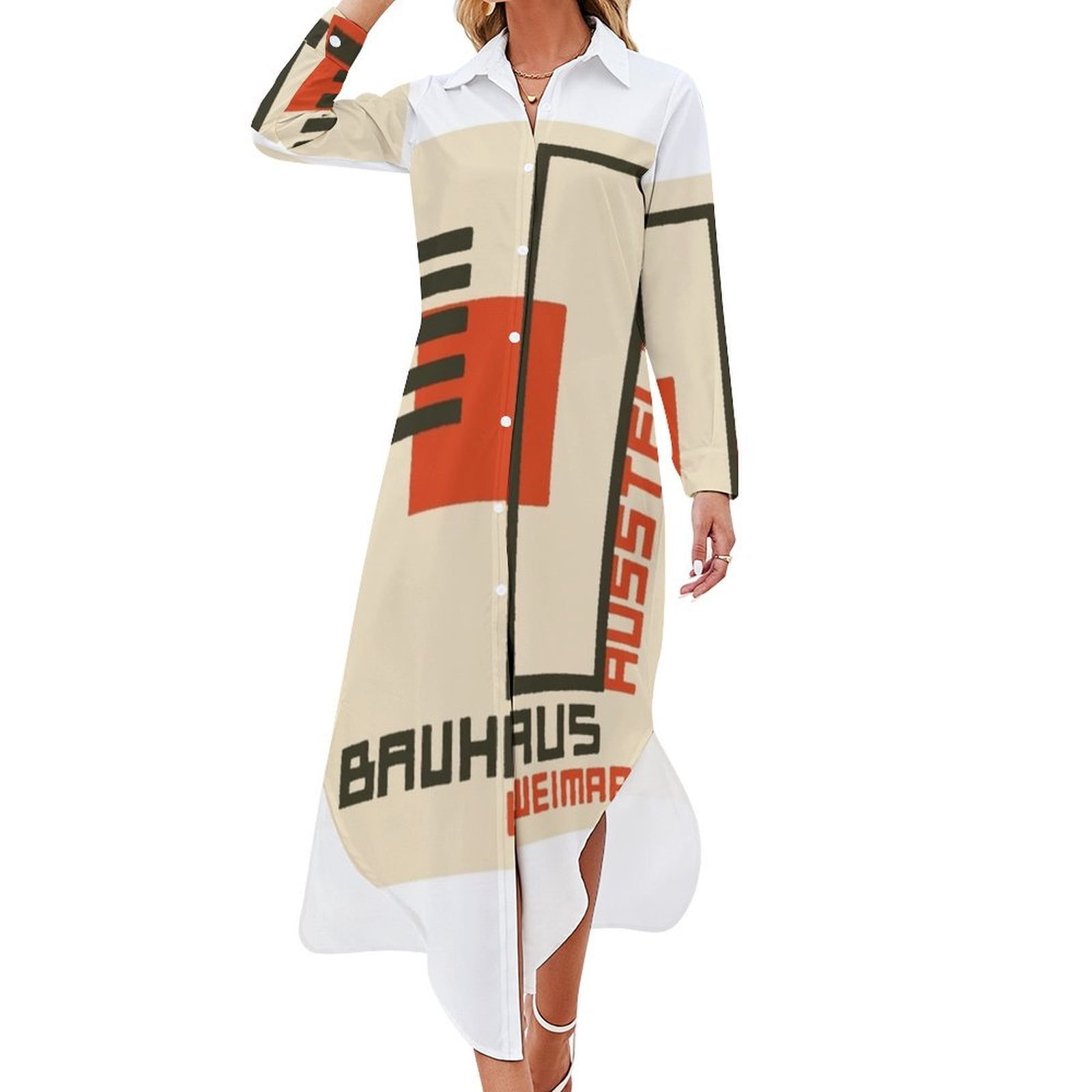 Bauhaus Exhibition Poster 1920s Exhibition Long Sleeved Shirt Dress ...