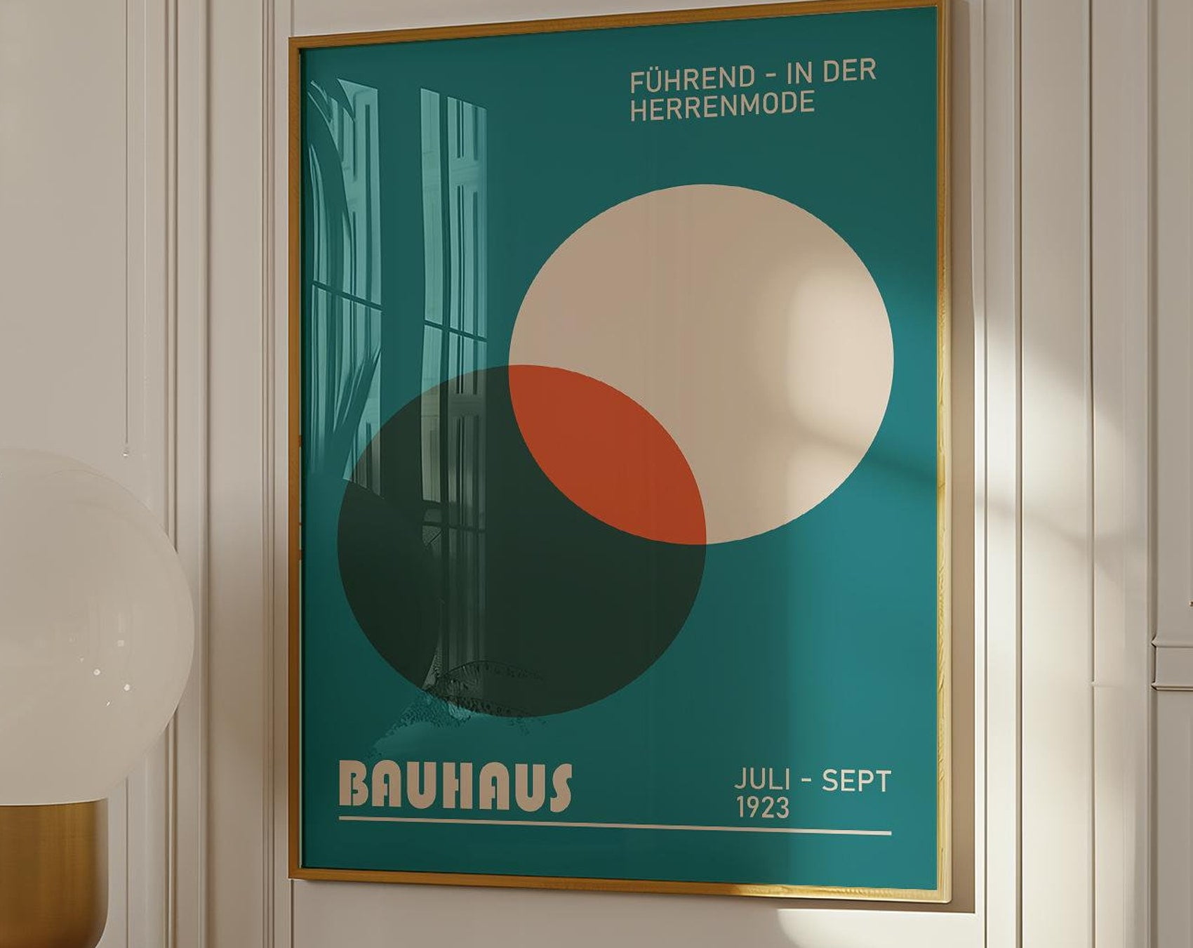 Bauhaus Exhibition Poster Abstract Circles Art Print Teal Orange ...