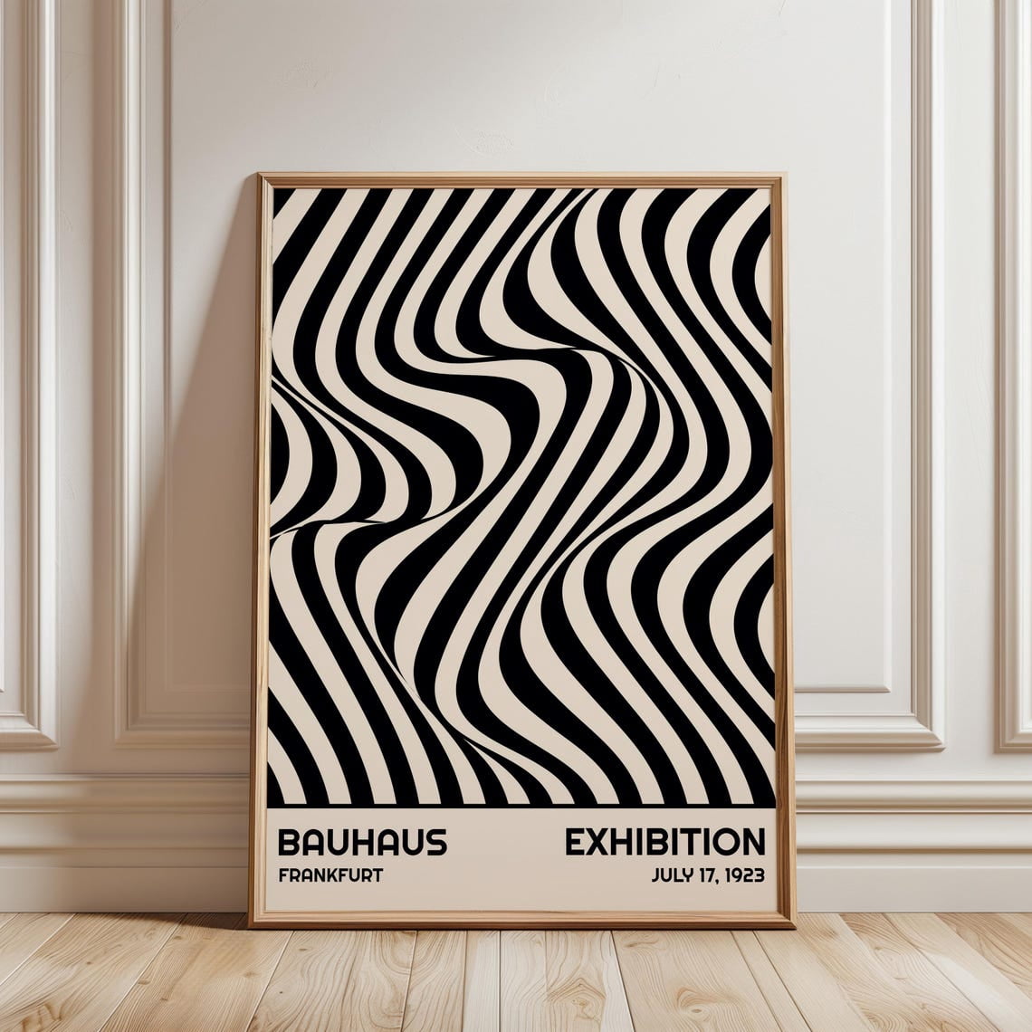 Bauhaus Frankfurt Exhibition 1923 Black White Wavy Optical Illusion ...