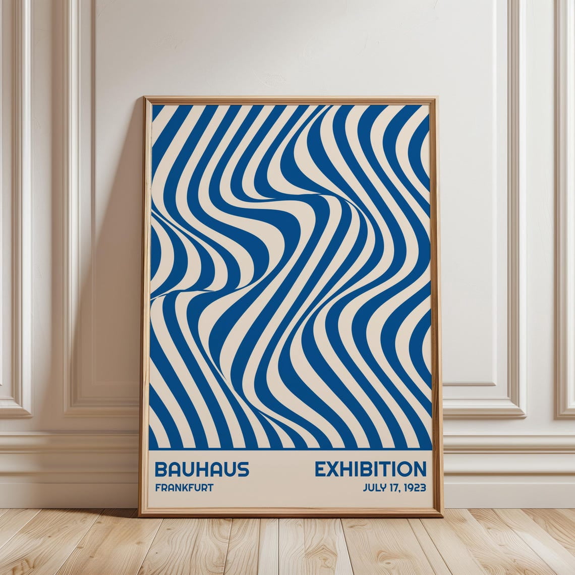 Bauhaus Frankfurt Exhibition 1923 Blue White Wavy Optical Illusion ...