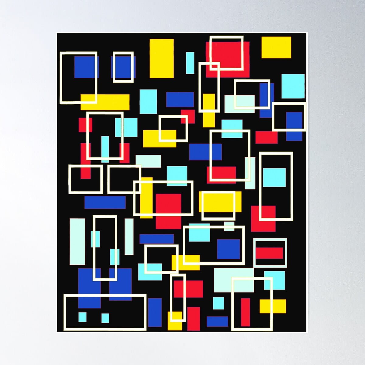 Bauhaus - Geometric Abstract - Mondrian Poster Wall Art, Modern Wall ...