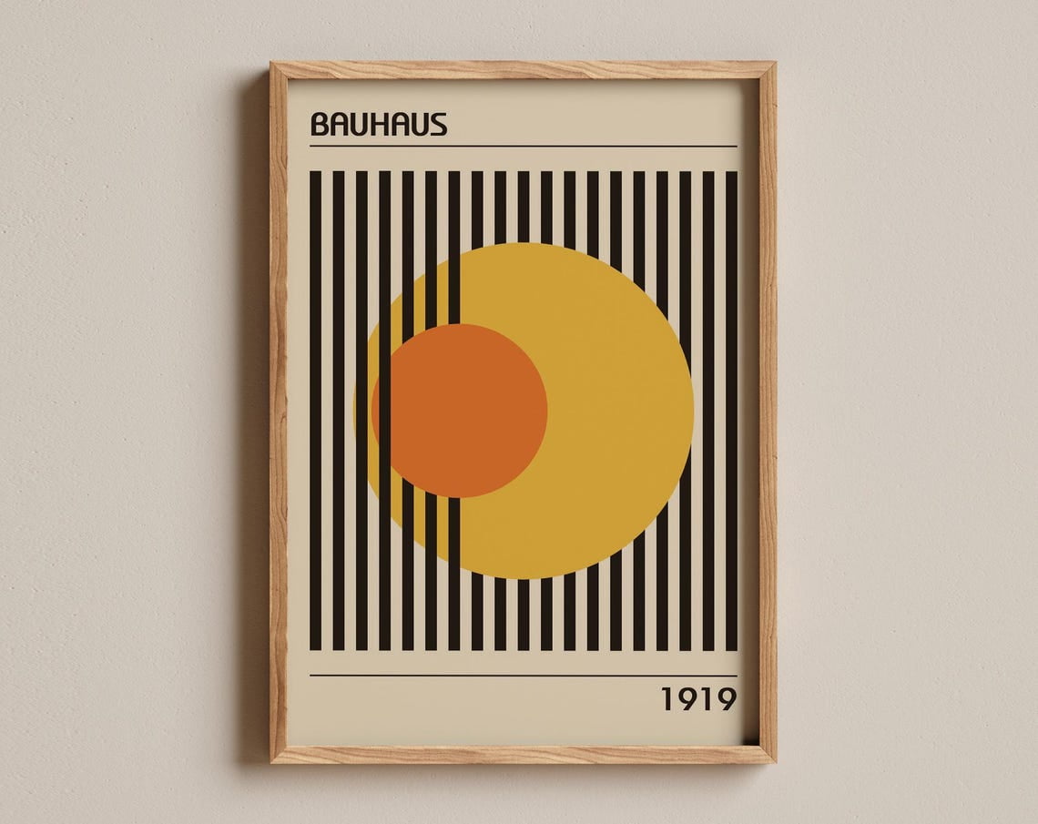 Bauhaus Geometric Print, Abstract Wall Art, Vintage Art, Mid Century ...