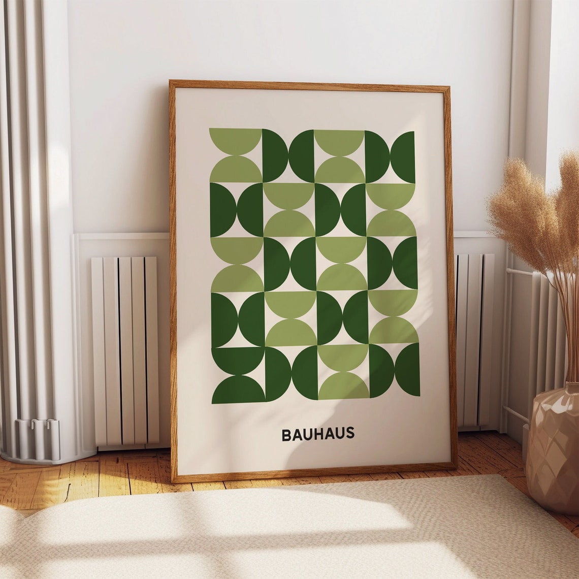Bauhaus Green Geometric Wall Art Poster - Abstract Bold Colors ...