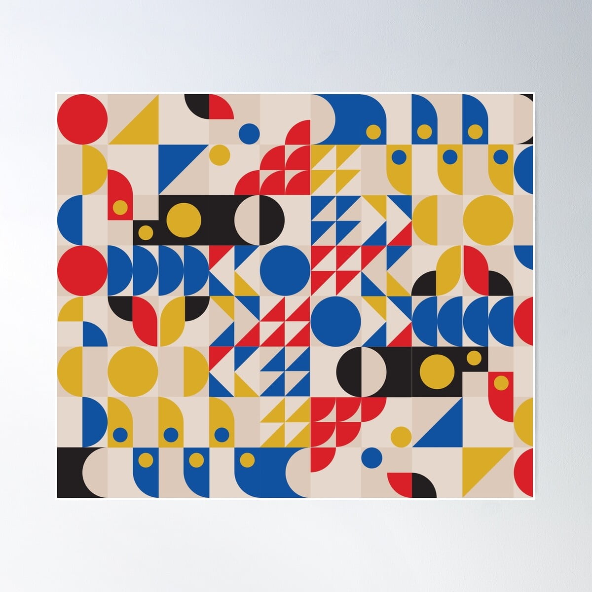 Bauhaus Grid Poster Wall Art, Modern Wall Decor For Living Room Bedroom ...