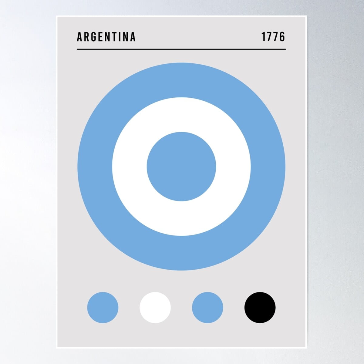 Bauhaus Inspired Argentina Flag Poster Wall Art, Modern Wall Decor For ...