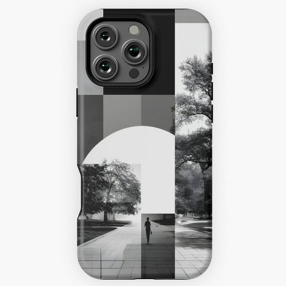 Bauhaus Inspired Monochrome Wall Art iPhone Tough Case 17 16 15 14 13 ...