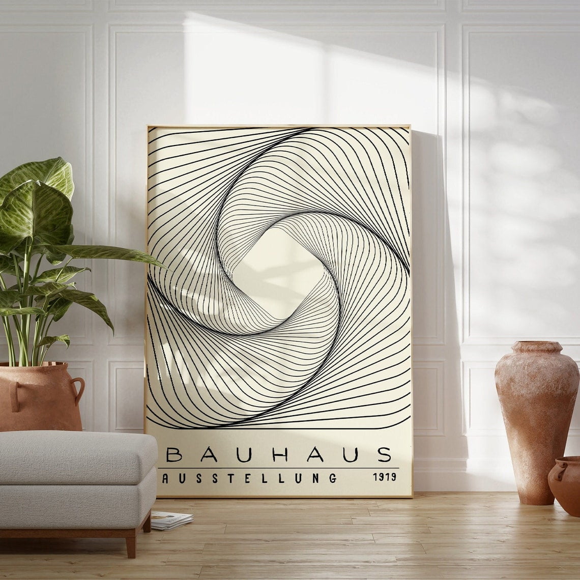 Bauhaus Line Art Print: Mid Century Modern Geometric #1938, Unframed ...