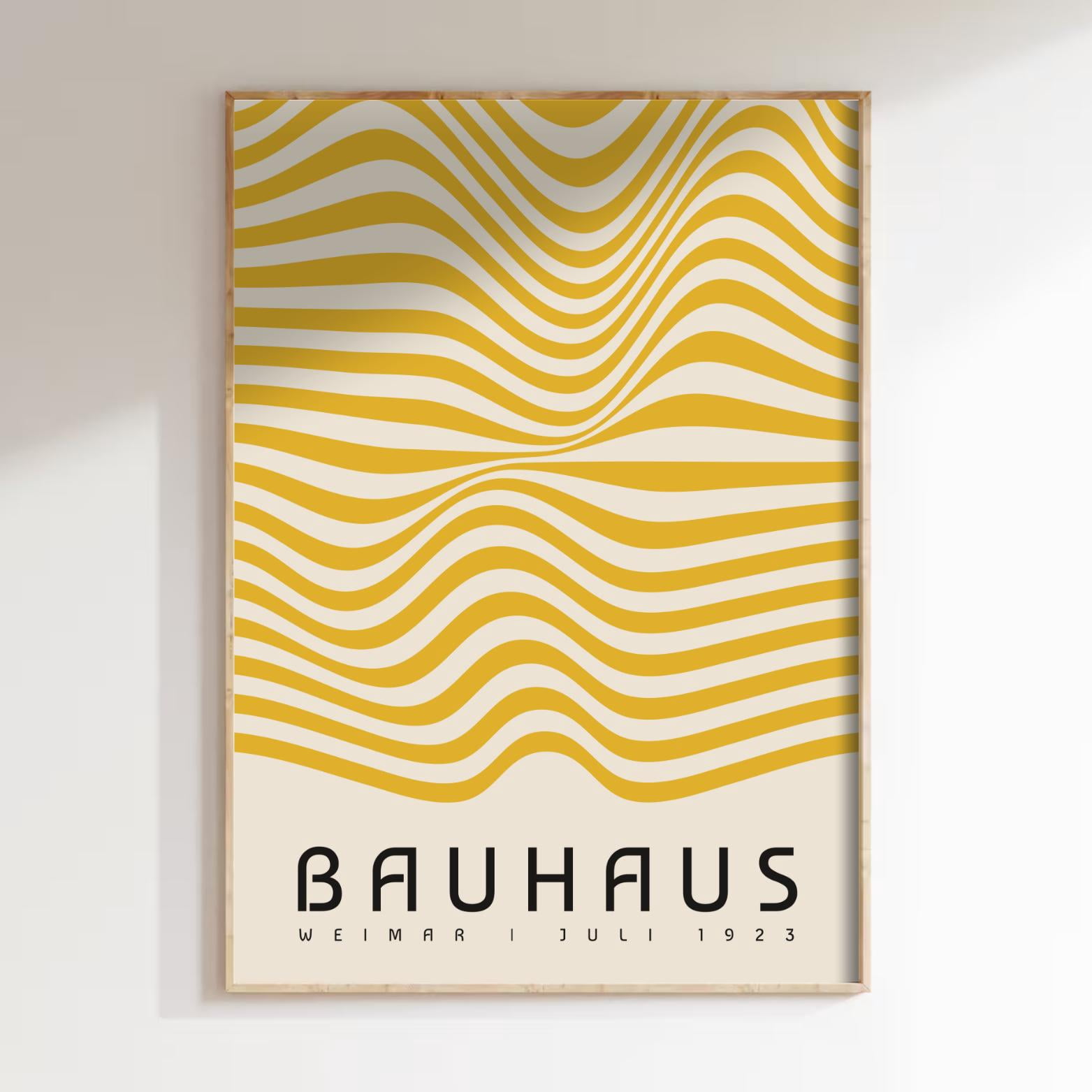Bauhaus Line Art Print Midcentury Modern Minimalist Decor - Walmart.com
