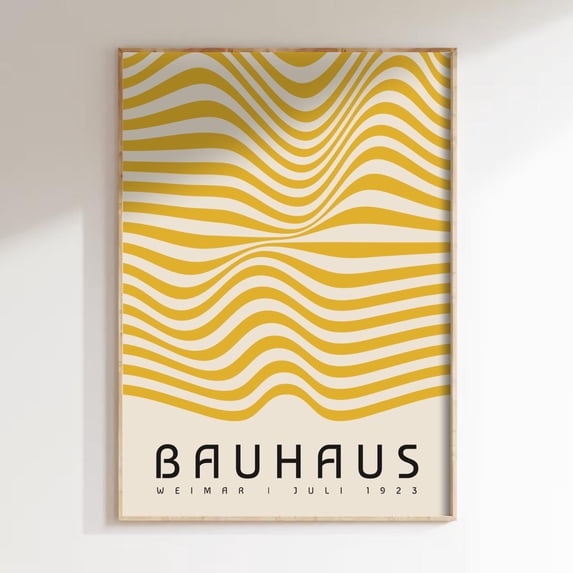 Bauhaus Line Art Print Midcentury Modern Minimalist Decor - Walmart.com