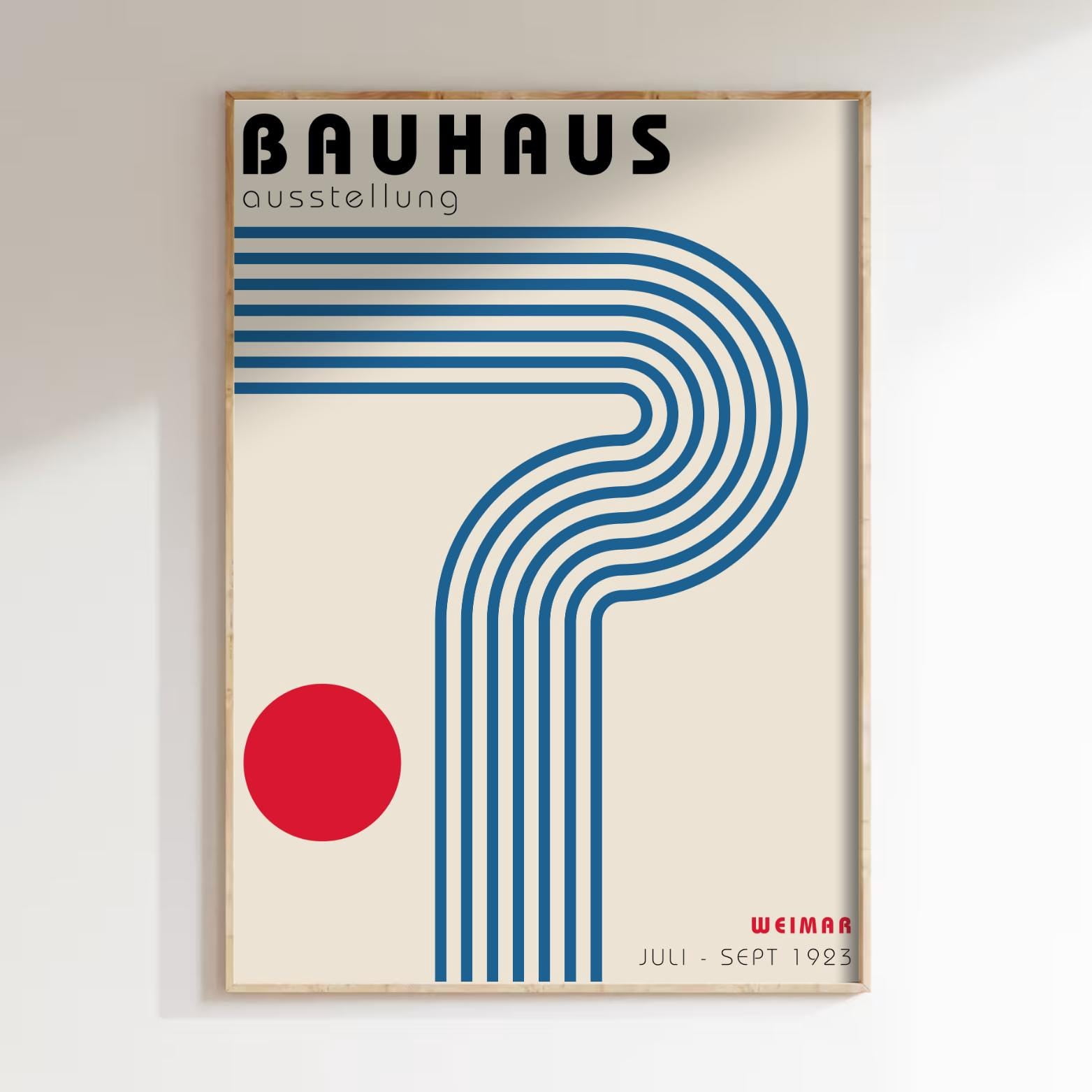 Bauhaus Line Art Print Midcentury Modern Wall Decor A3 Home Decor ...