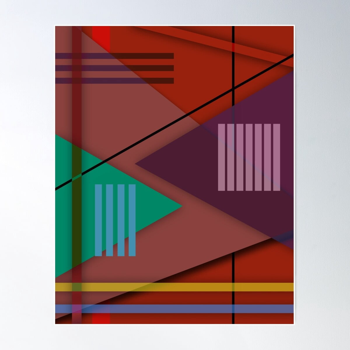 Bauhaus No. 414 Poster Wall Art, Modern Wall Decor For Living Room ...