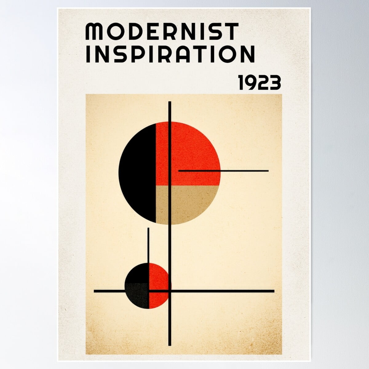 Bauhaus Orange - Yellow Colours - Modernism Inspiration Poster Wall Art ...