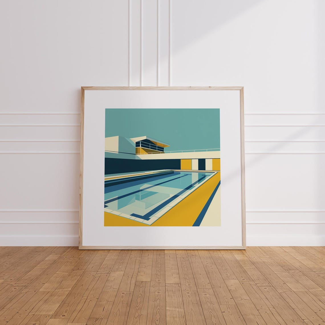 Bauhaus Pool Print Modernist Architecture Art Minimalist Geometric ...
