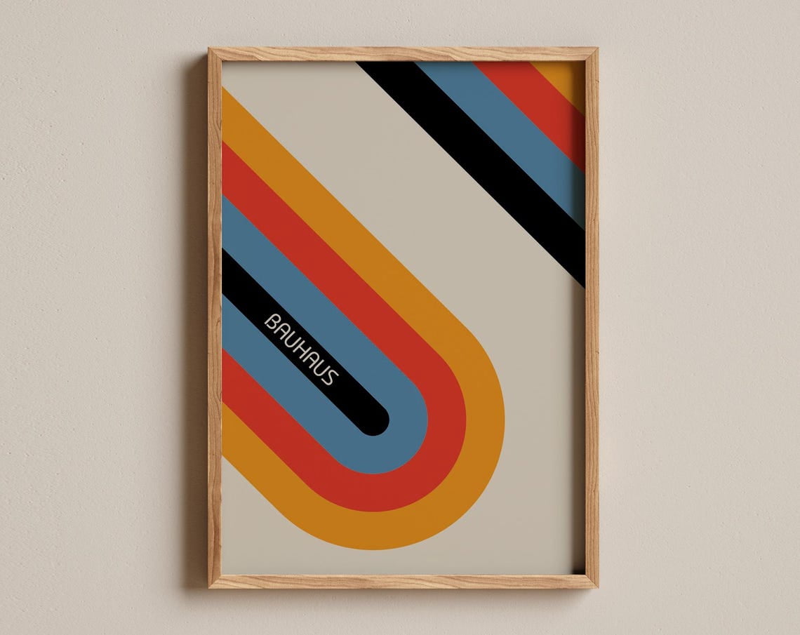 Bauhaus Print, Geometric Abstract Artwork, Modernist Design Decor, Mid ...