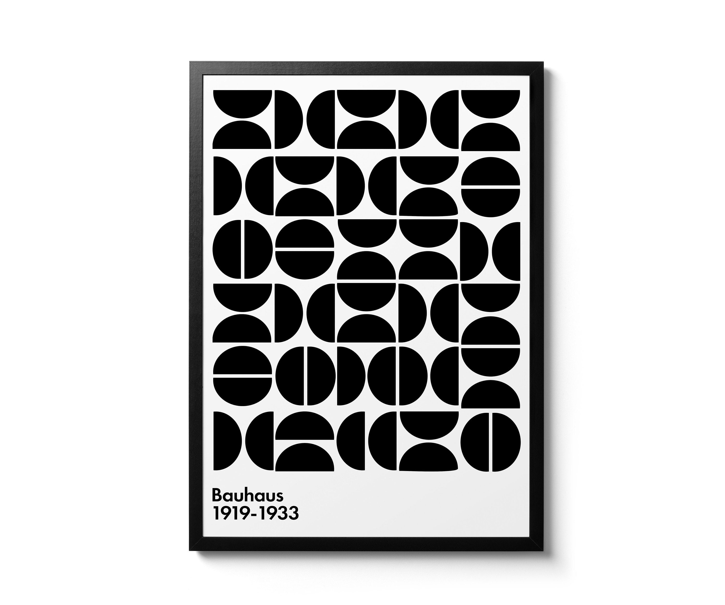 Bauhaus Semi Circles Black On White Poster Abstract Art Ausstellung ...