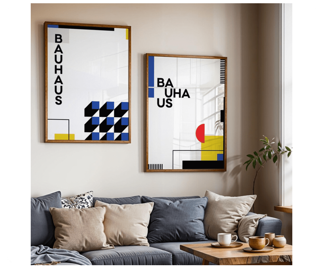 Bauhaus Typography Poster, Mid Century Abstract Wall Art Home Decor ...