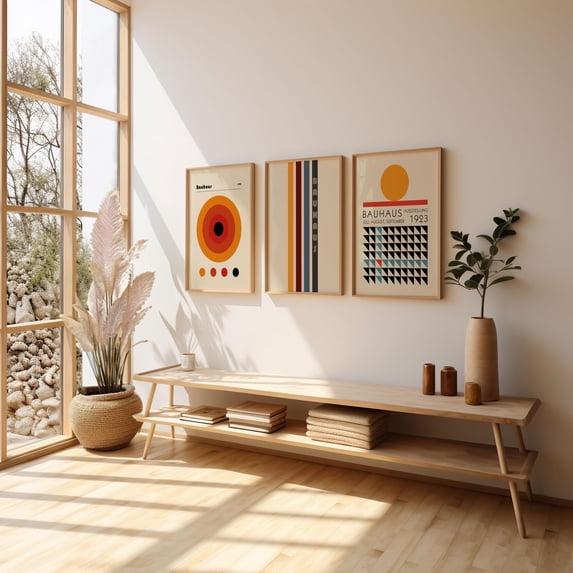 Bauhaus Wall Art Set Retro Abstract Posters Home Decor Office Wall Art ...