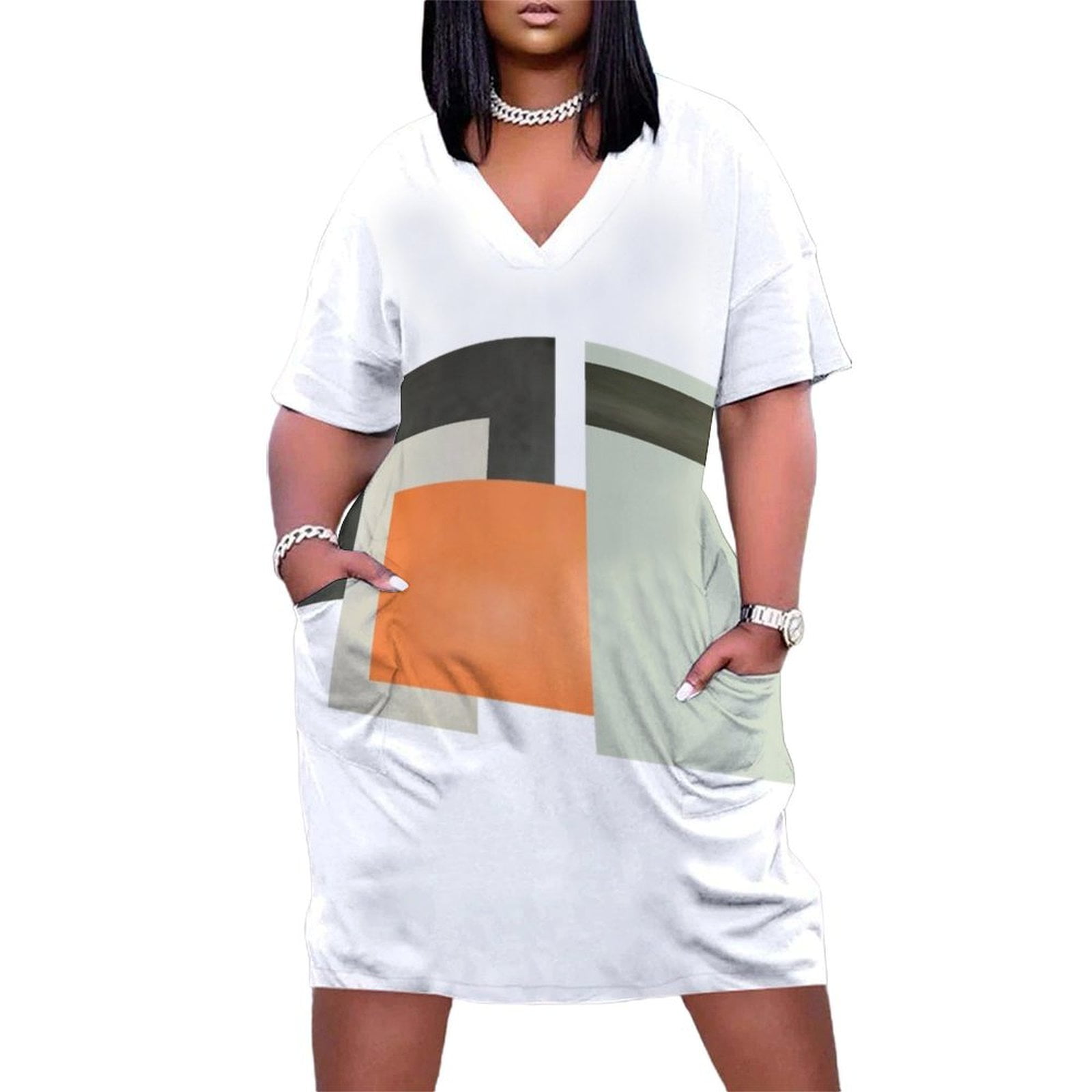 Bauhaus-vestido holgado con bolsillos para mujer ropa de verano ...