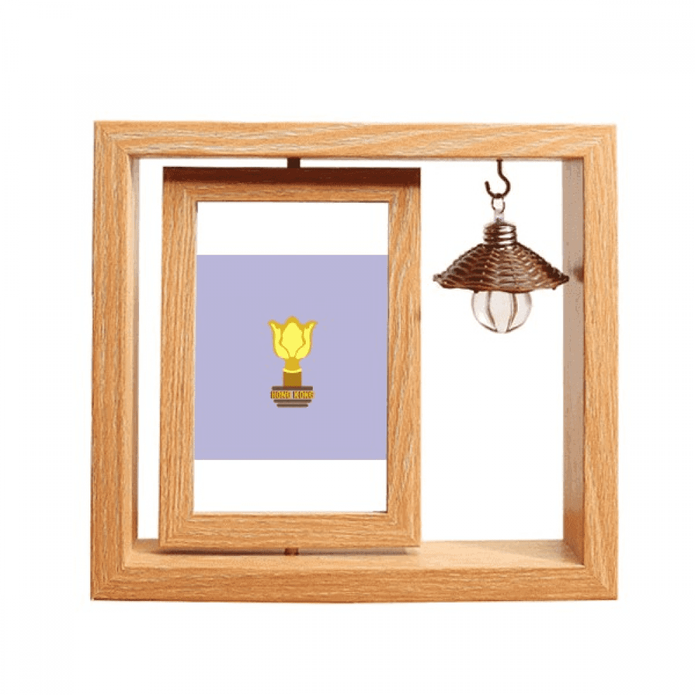 Bauhinia Landmark Metal Building Wooden Rotating Picture Photo Frame ...