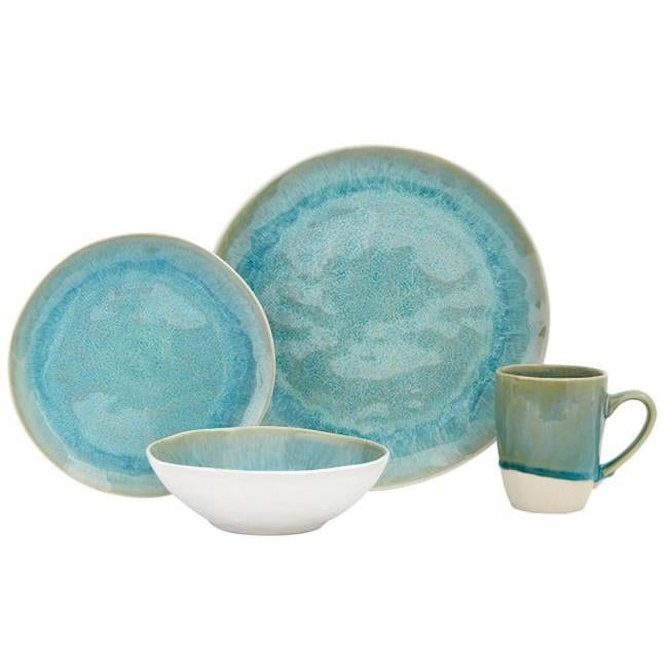 Baum AURA16T Celestite Dinnerware Set, Turquoise - 16 Piece - Walmart.com