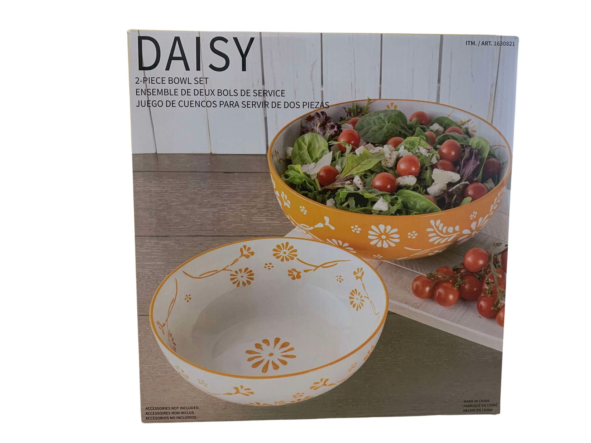 Baum Daisy Bowl Set 2Pc Stoneware 1 Large Bowl 1 Medium Bowl Dishwasher ...
