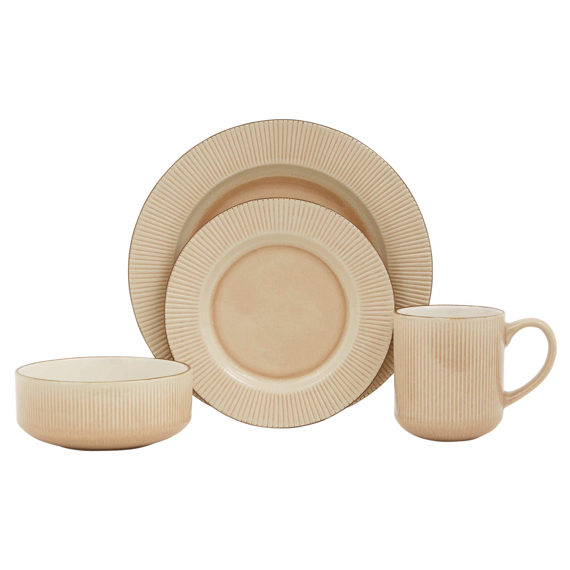 Baum LINJA16S Soho Dinnerware Set, Sand - 16 Piece - Walmart.com