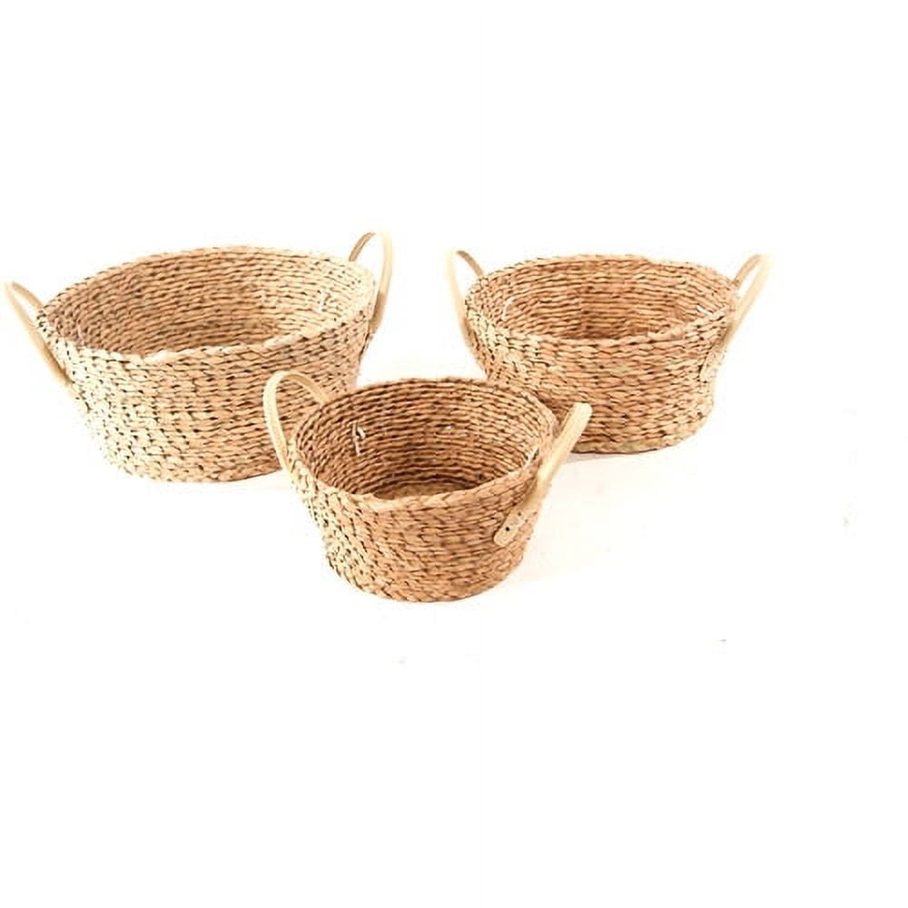 Baum Round Rush Storage Baskets, Set of 3, Natural - Walmart.com