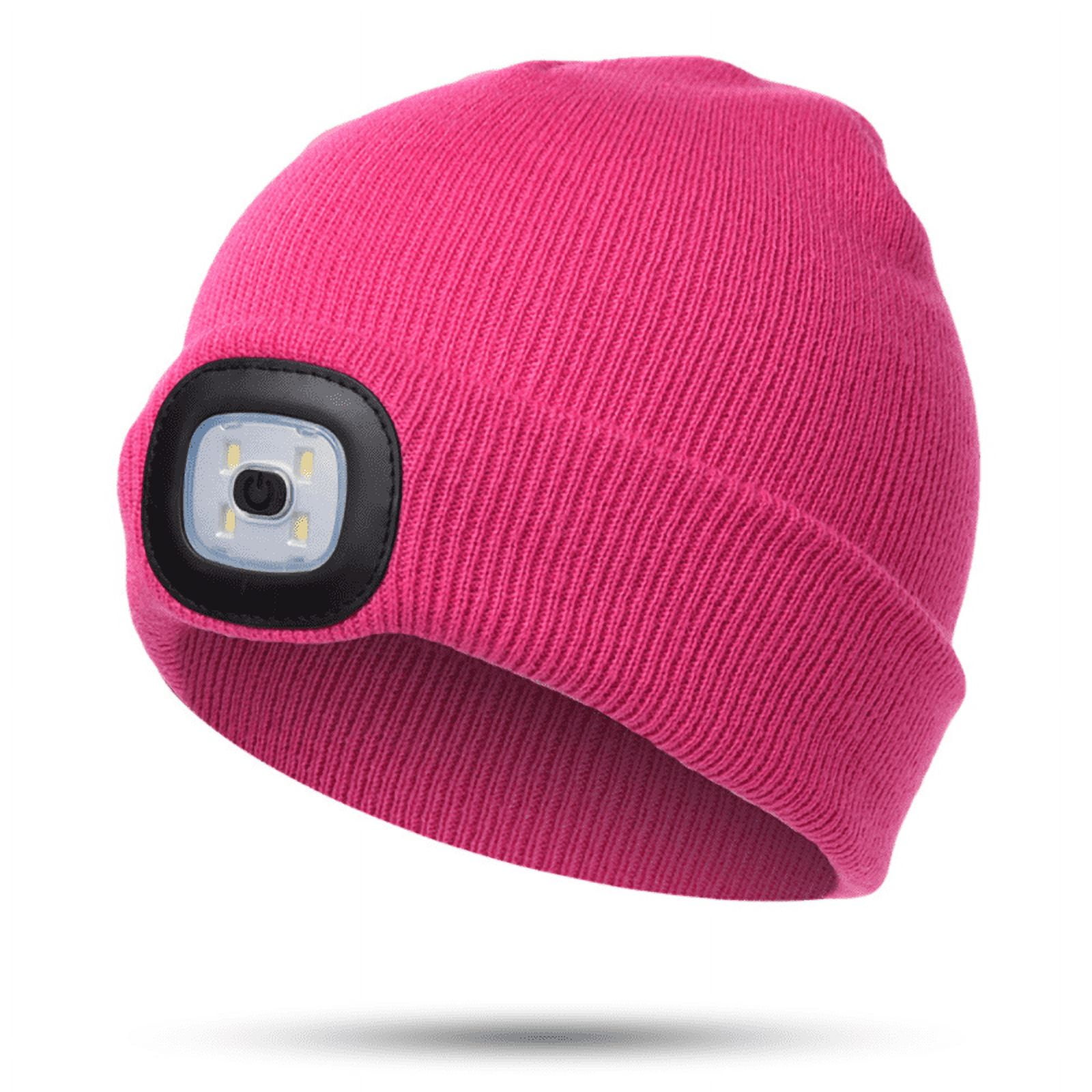 Baumaty Unisex LED Beanie Hat with Light, USB Rechargeable Headlamp ...