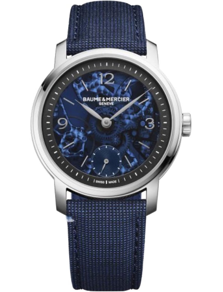 Baume & Mercier Classima Manual Winding Skeleton Dial Fabric Strap Men ...
