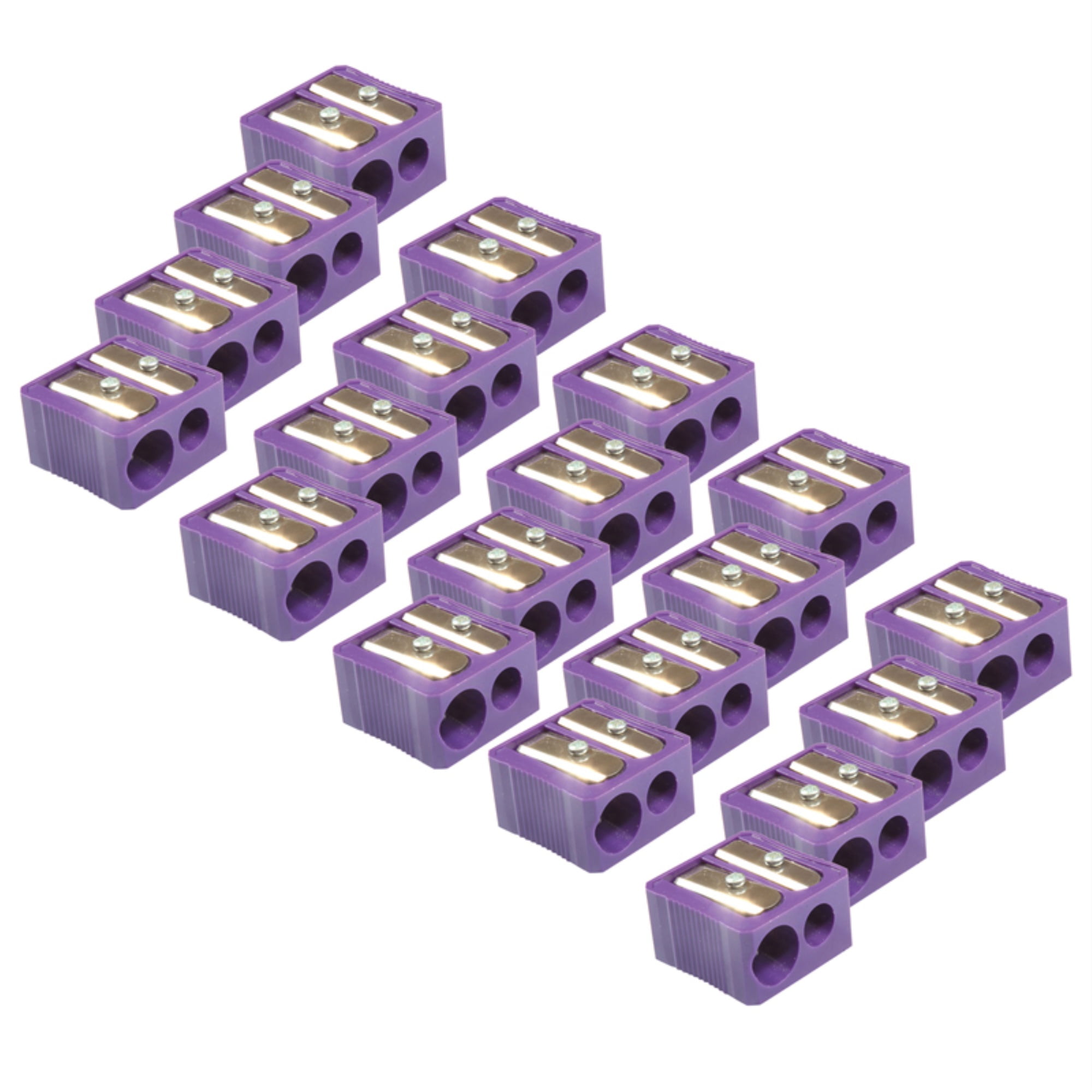 Baumgartens Dual Hole Plastic Pencil Sharpener, Assorted Colors, Pack ...