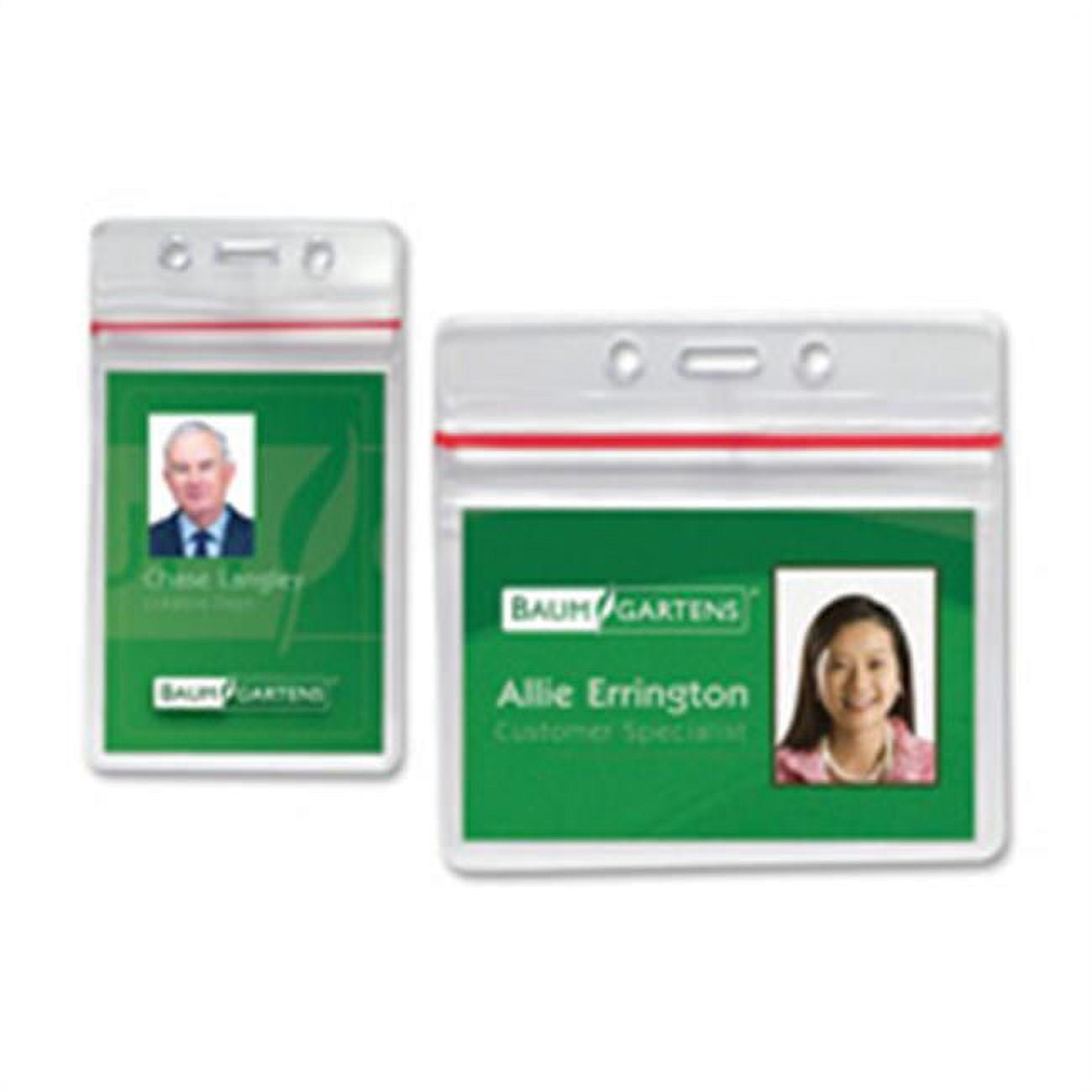 Baumgartens Sealable ID Card Holders Horizontal-3.75 in. x 2.63 in.-50 ...