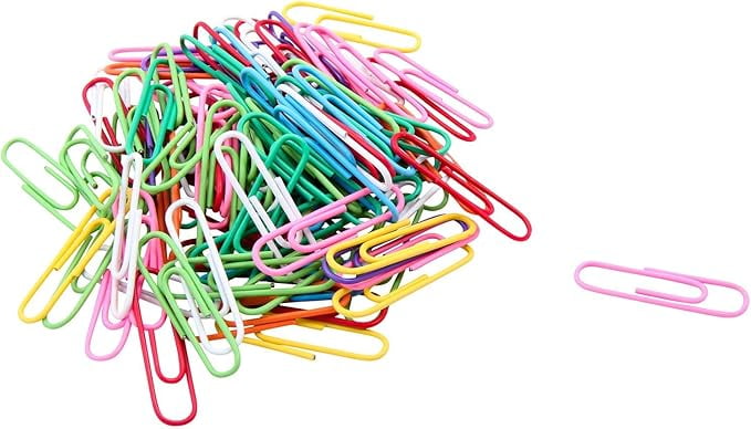 Baumgartens Vinyl-Coated Paper Clips, No. 1 Standard Size, Pack of 100 ...