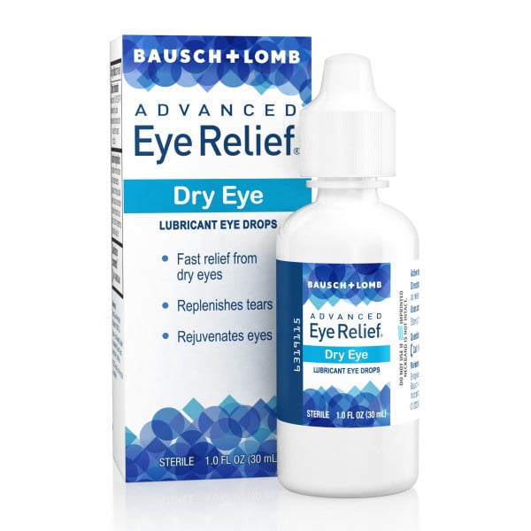 Bausch + Lomb Advanced Eye Relief Lubricant Eye Drops, Dry Eye ...