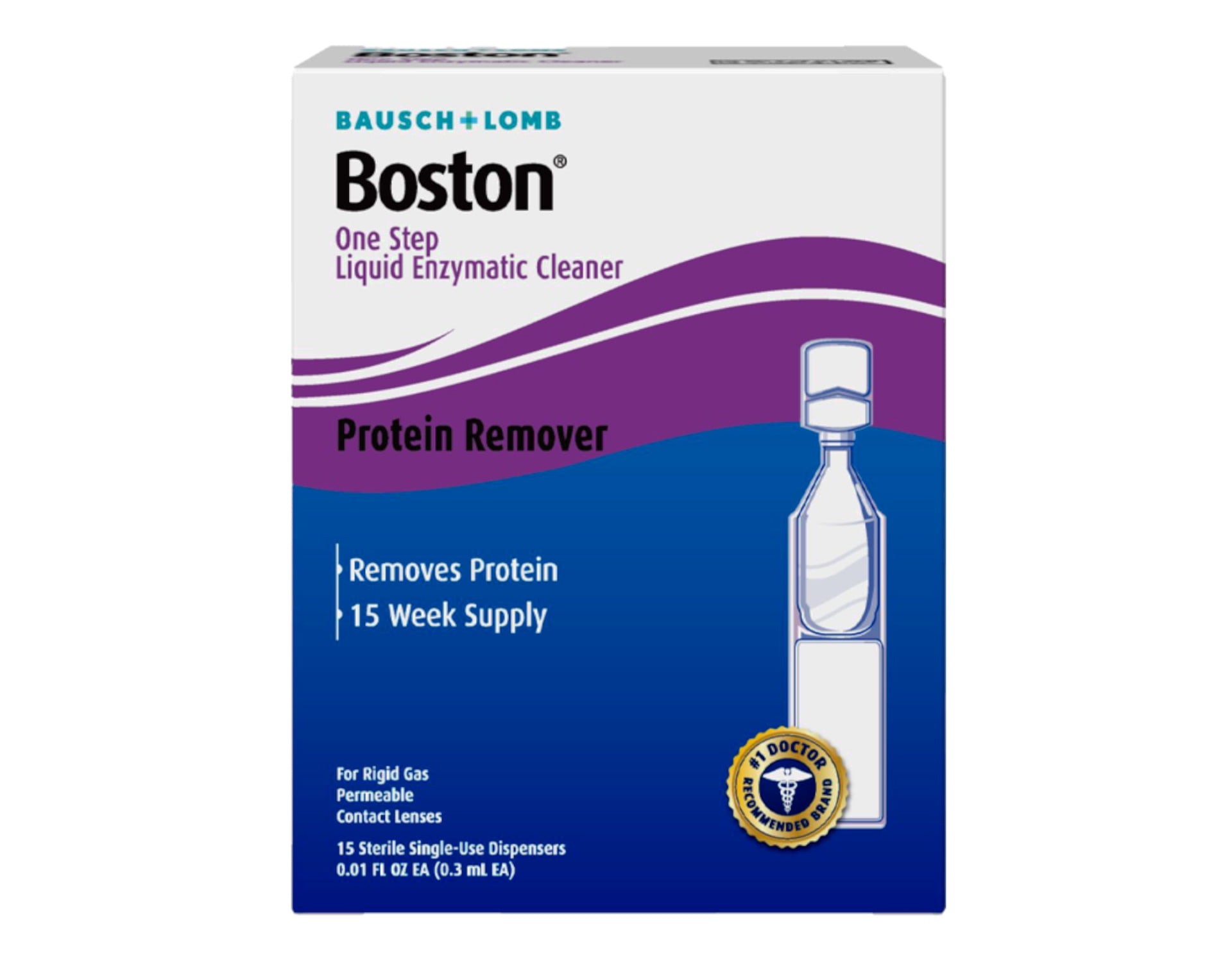Bausch & Lomb Boston One Step Liquid Enzymatic Cleaner for Contact Lens ...