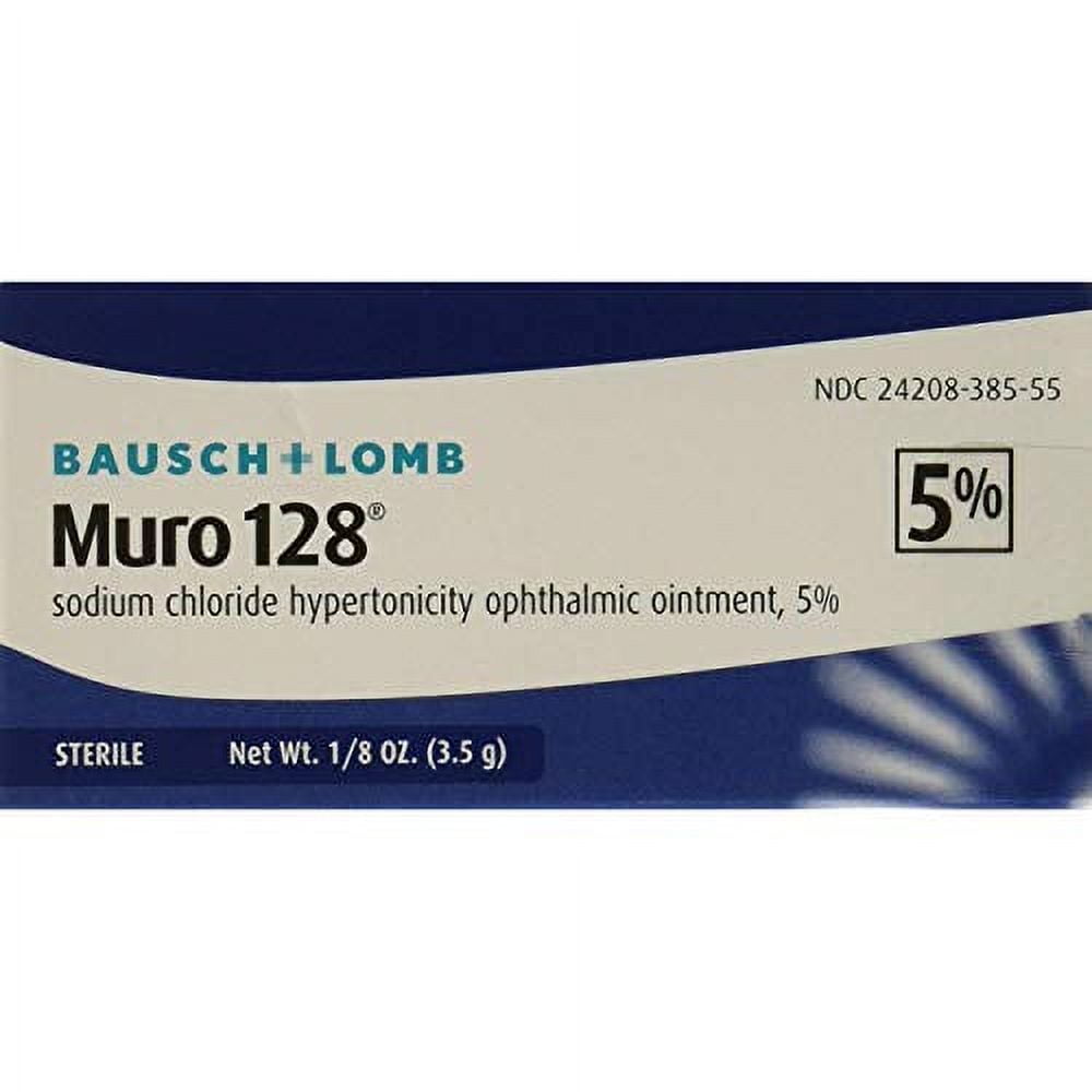 Bausch & Lomb Muro 128 5% Sterile Eye Ophthalmic Ointment, 0.12 Oz ...