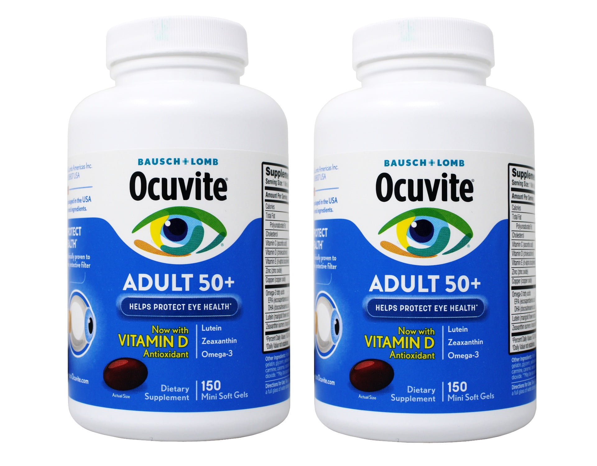 Bausch & Lomb Ocuvite Adult 50+ Lutein Eye Care Softgels Vitamin ...