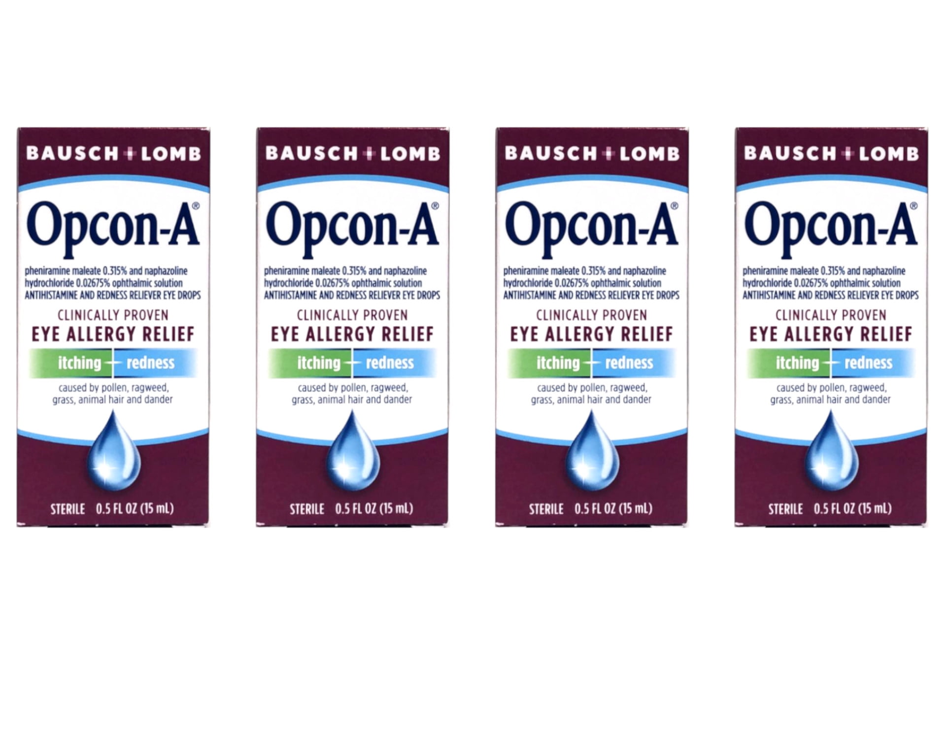 Bausch & Lomb Opcon-A Eye Drops 0.50 oz (Pack of 4) - Walmart.com