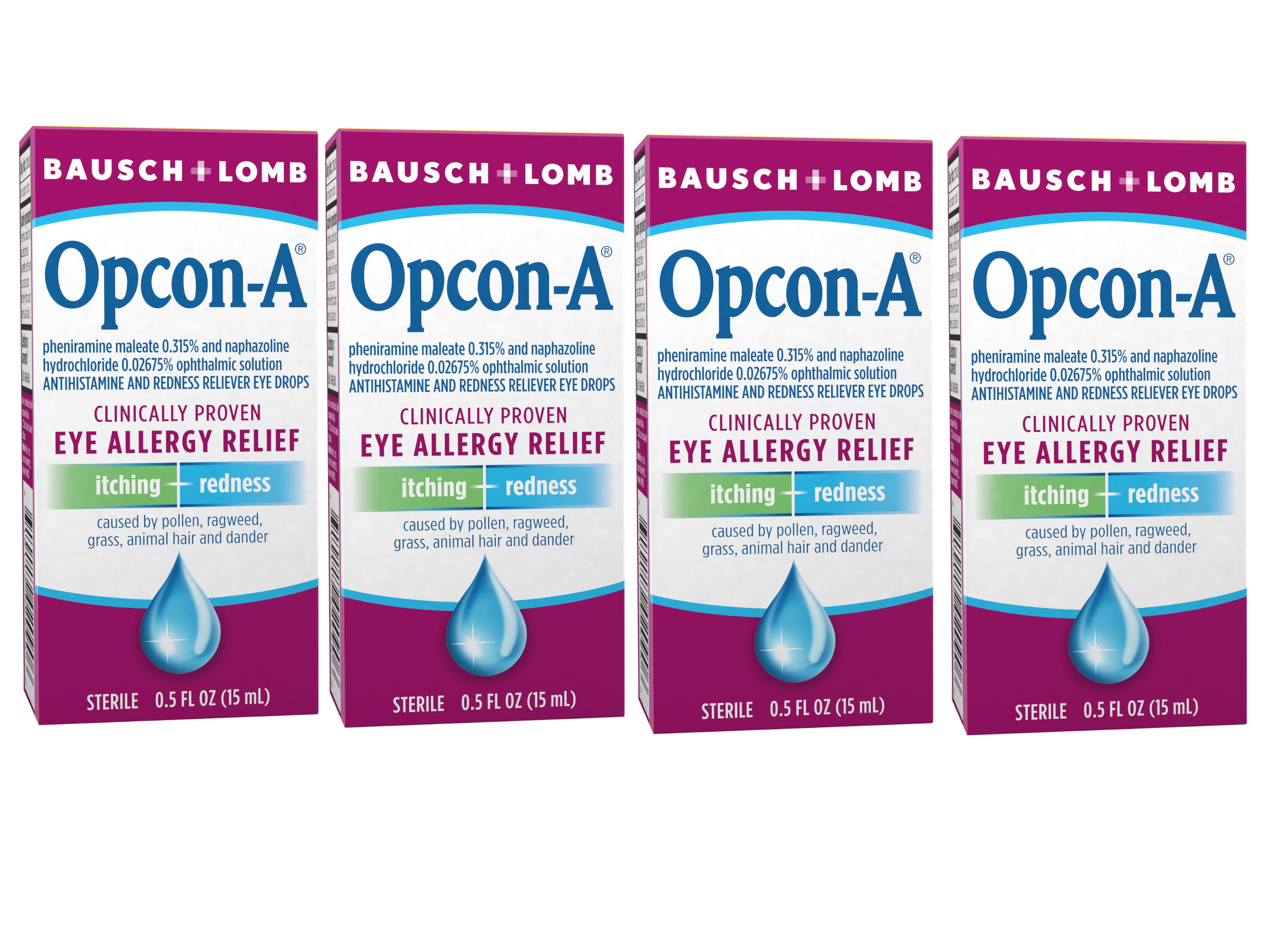Bausch & Lomb Opcon-A Eye Drops 0.50 oz (Pack of 4) - Walmart.com